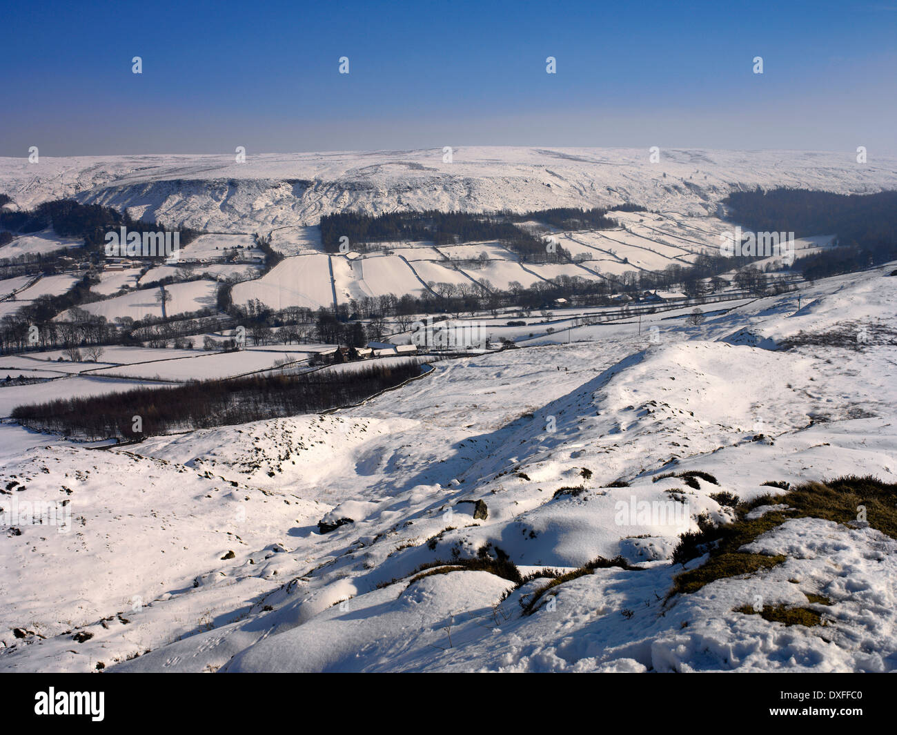 Winter snow on the North Yorkshire Moors - Northeast England Stock ...