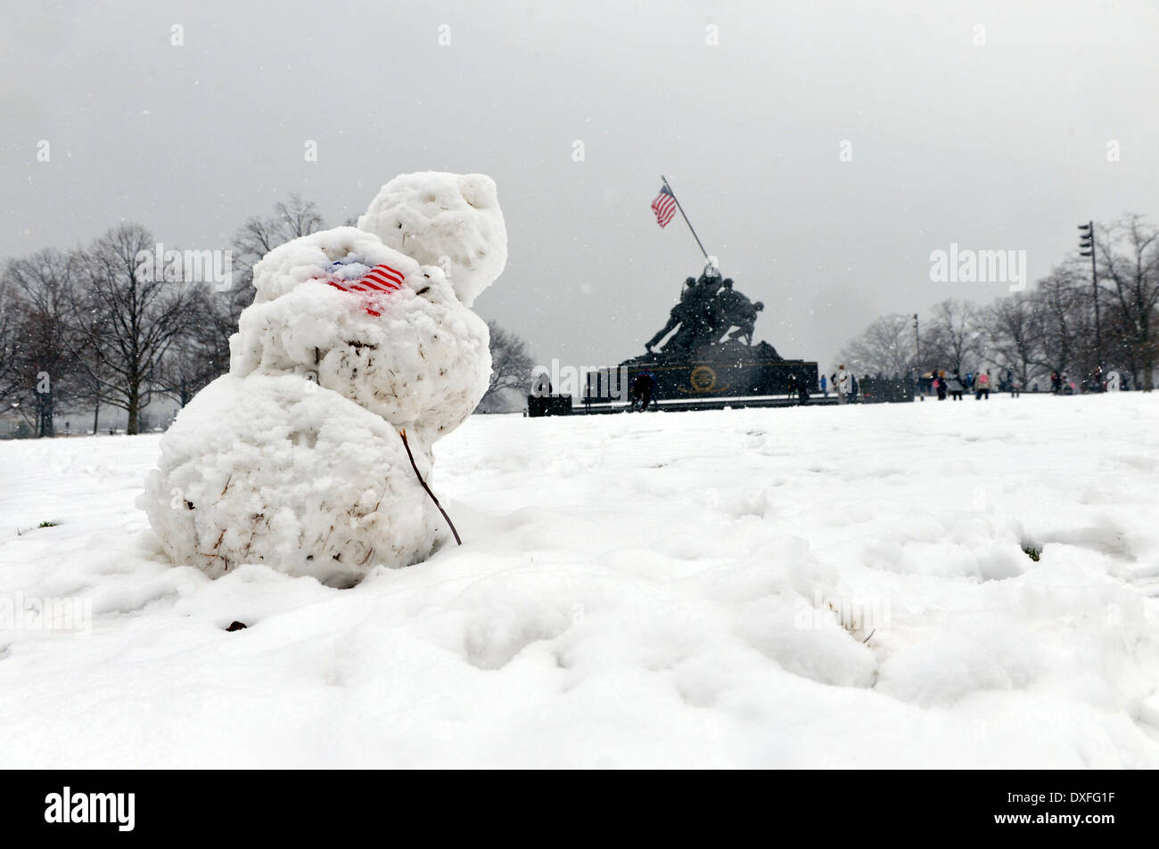Washington D. C., USA. 25th Mar, 2014. A snowman is seen near the ...