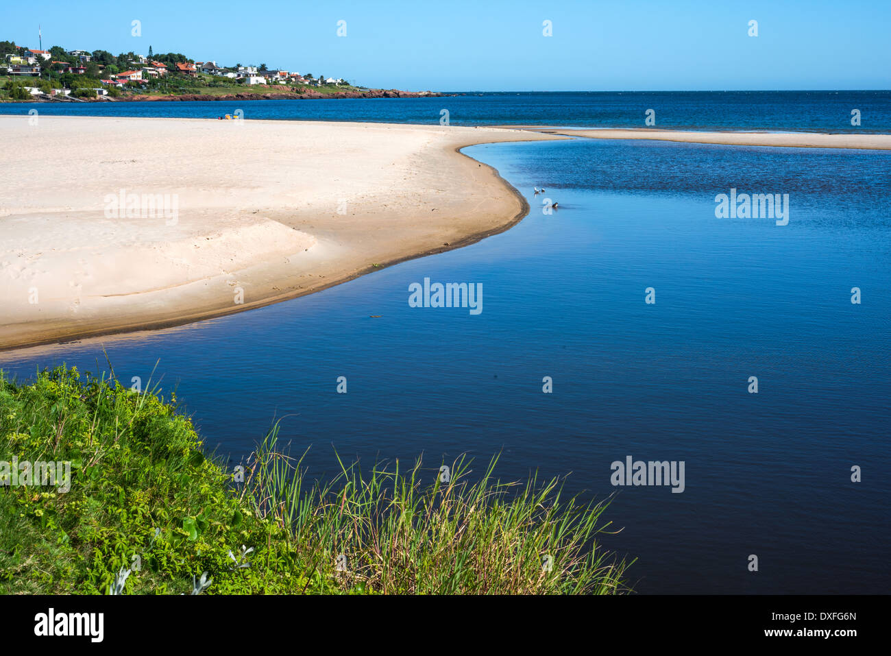 Punta Colorada Beach near the town of Piriapolis in the Uruguay Coast ...