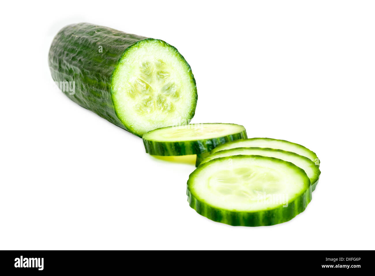 Cut cucumber isolated on white background with clipping path Stock ...