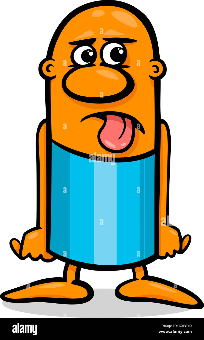 Cartoon Illustration of Funny Disgusted Guy Character Stock Photo - Alamy