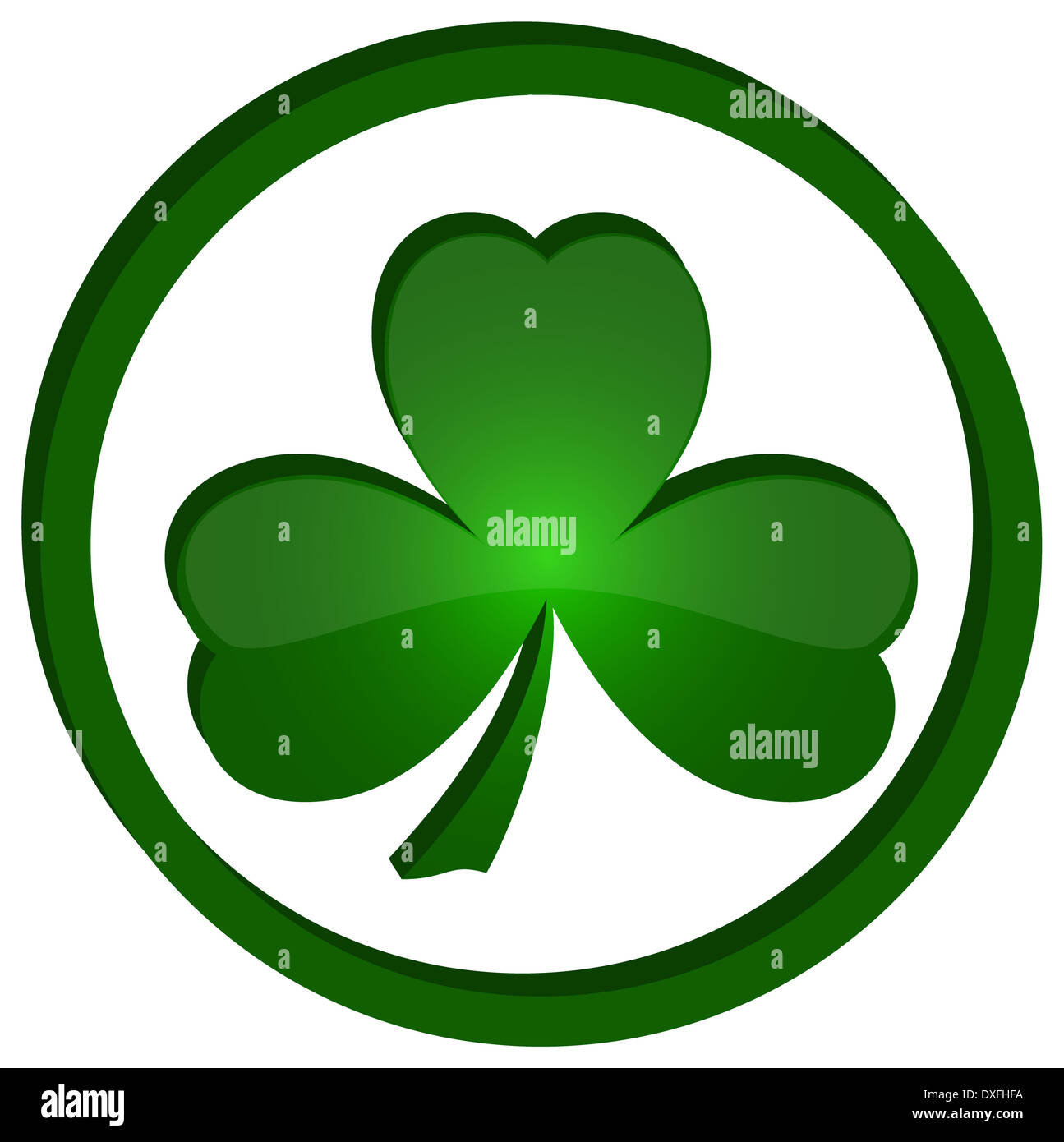 green shamrock as a symbol of St. Patrick's Day Isolated on white ...