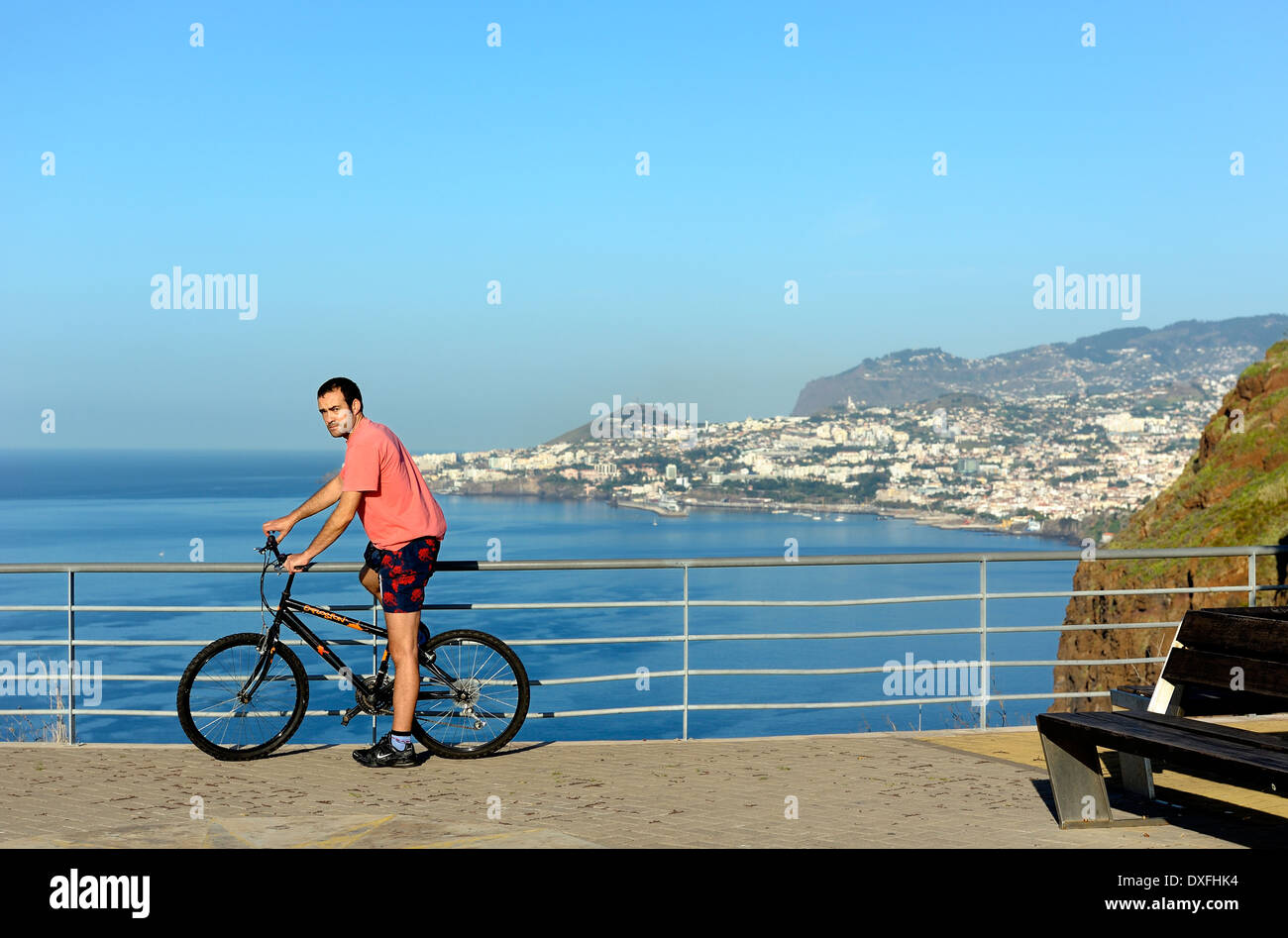 Funchal Madeira Portugal. A local man with the islands capital Funchal ...