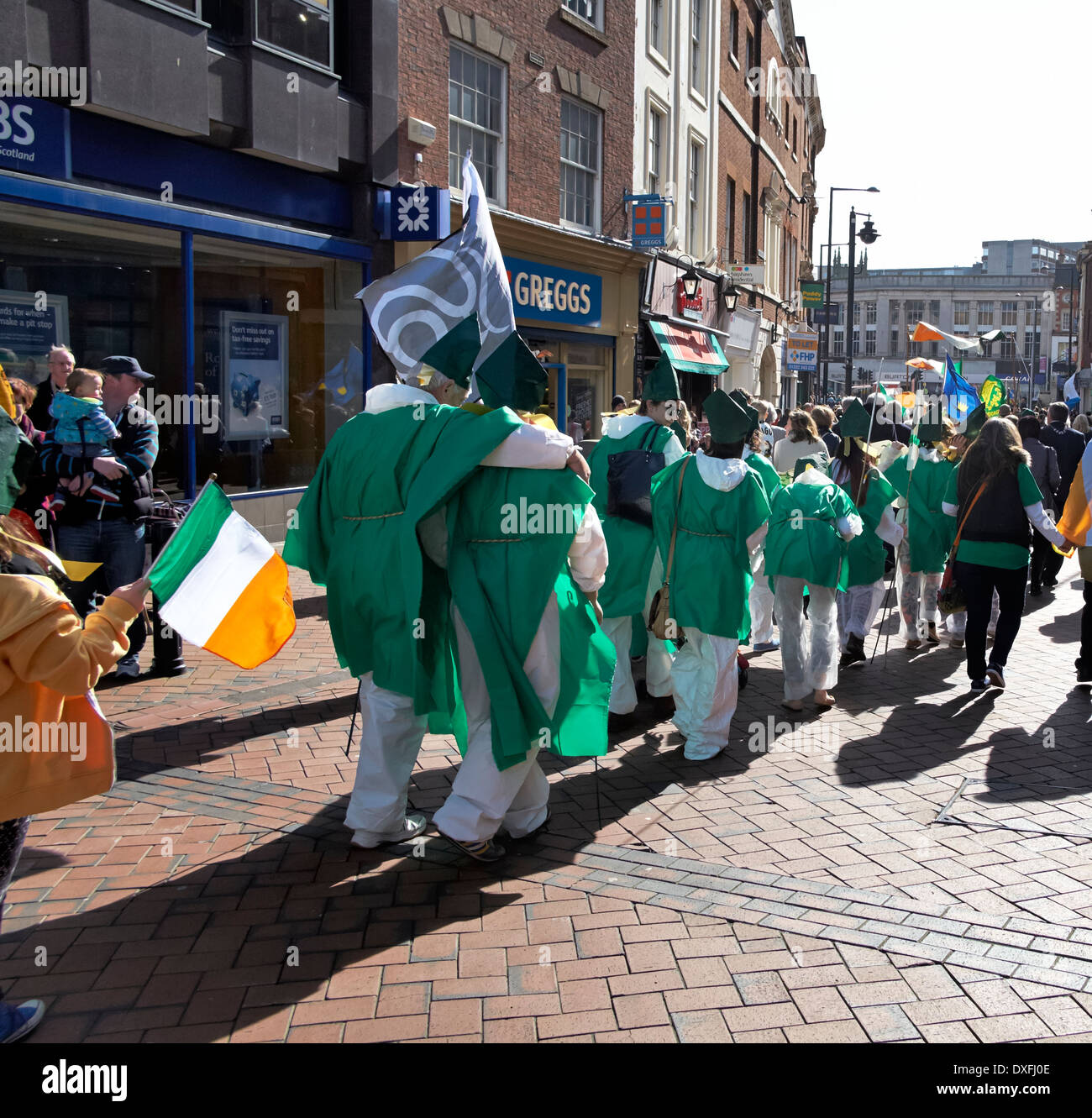 St Patrick's day parade Derby England uk Stock Photo - Alamy