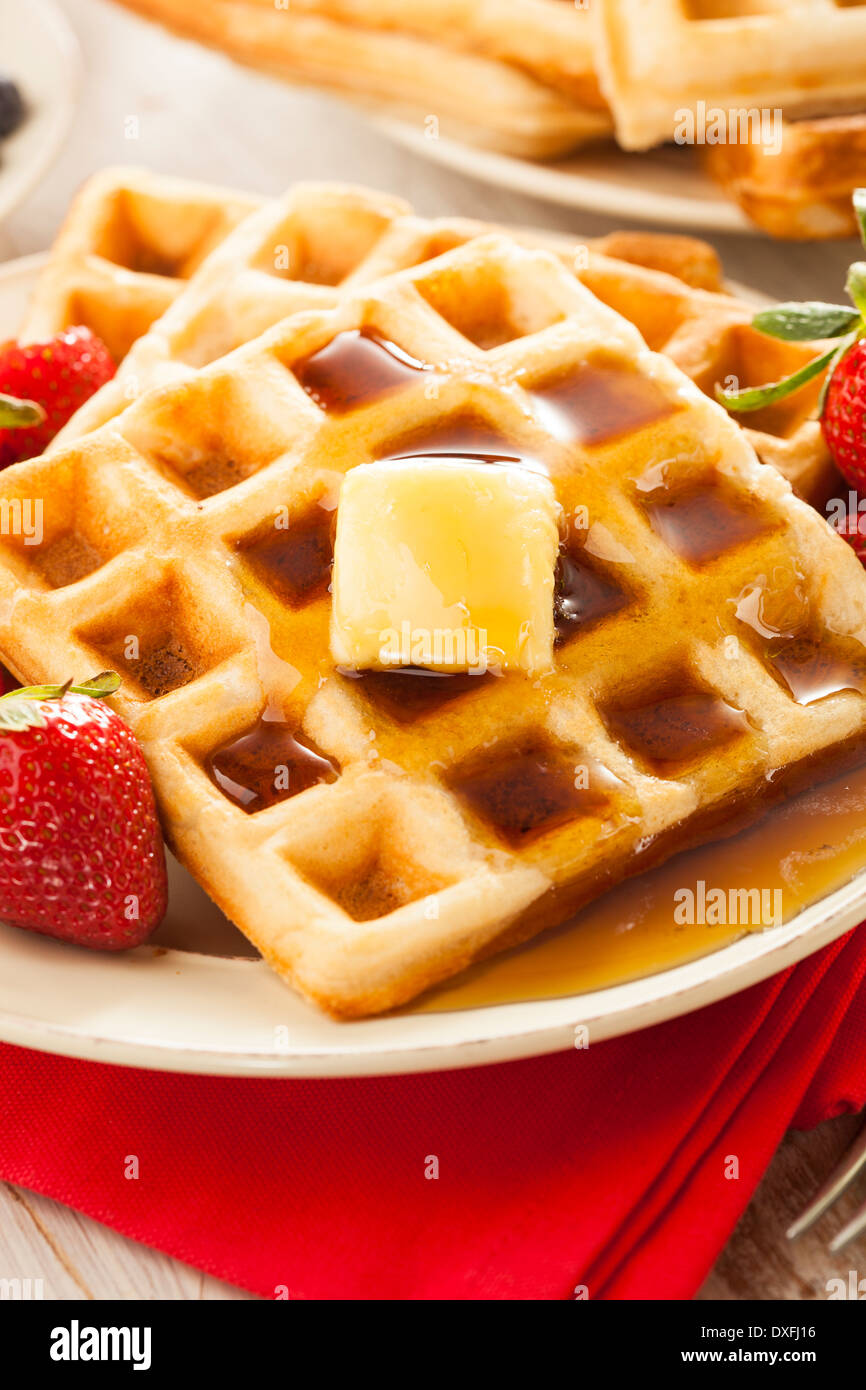 Syrup waffles hi-res stock photography and images - Alamy