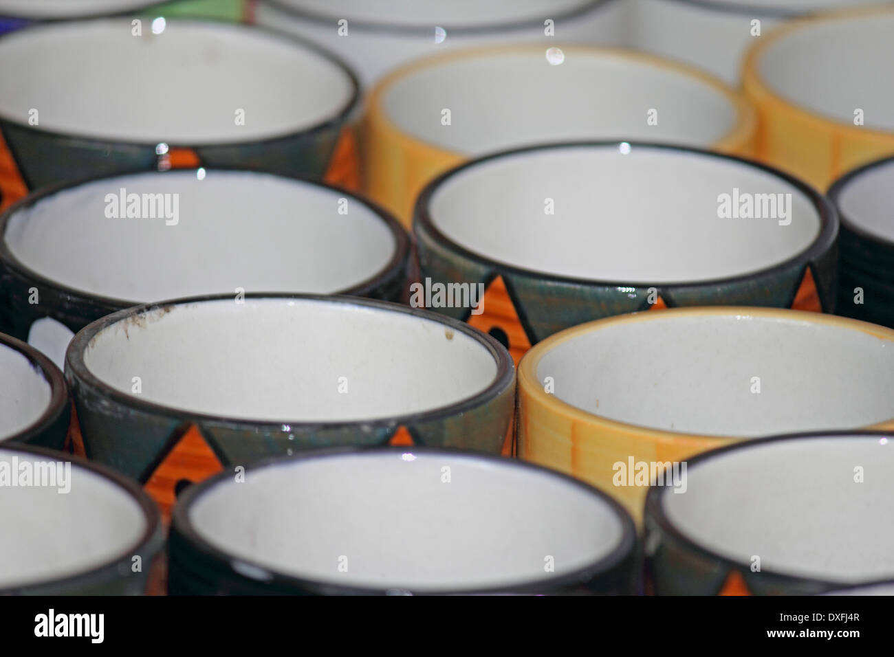 Close up of ceramic pots Stock Photo - Alamy