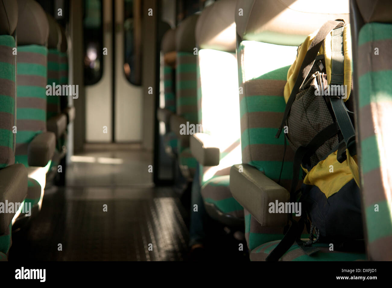 Back bag in a train Stock Photo - Alamy