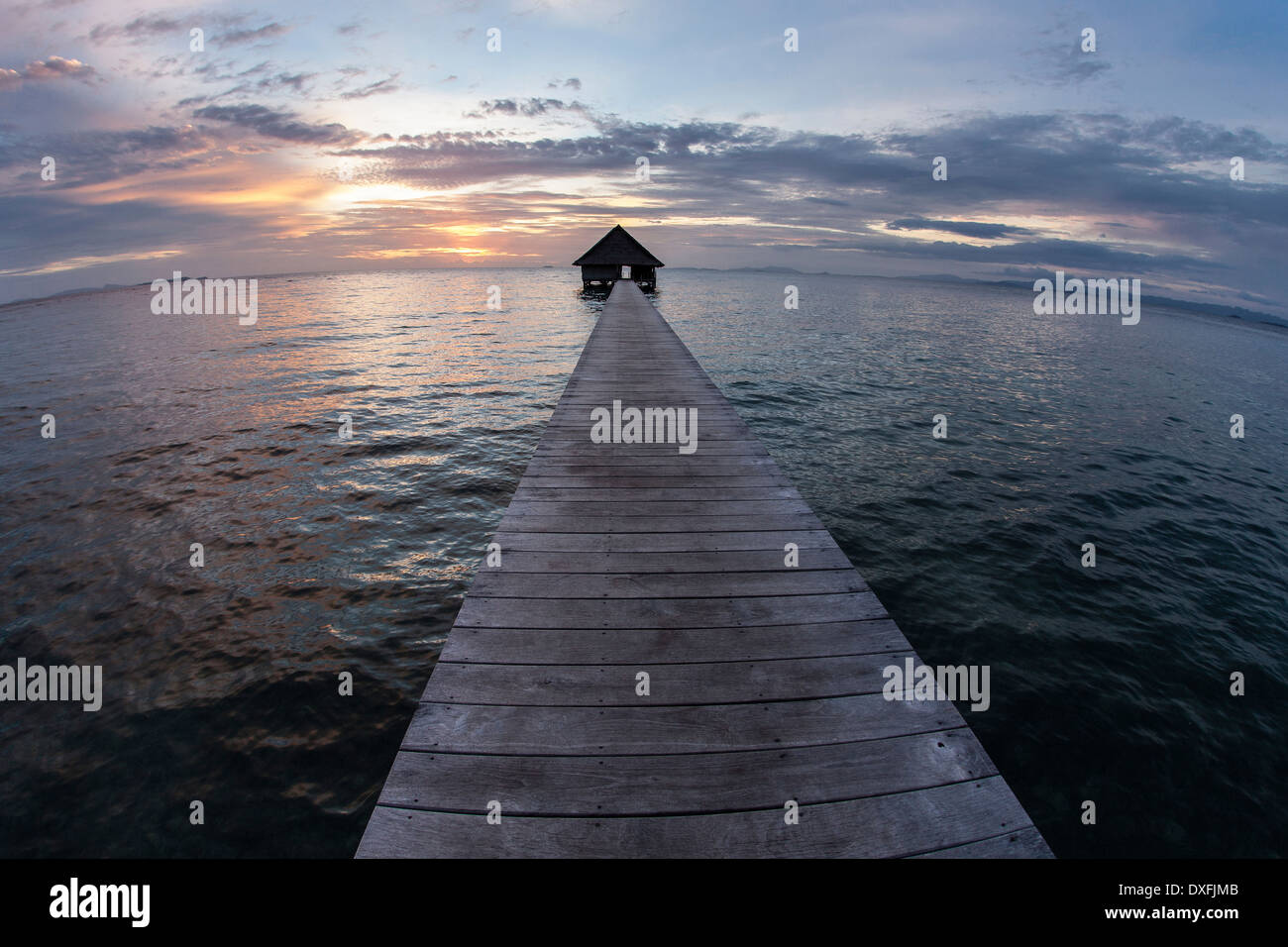 Jetty with House, Raja Ampat, West Papua, Indonesia Stock Photo - Alamy