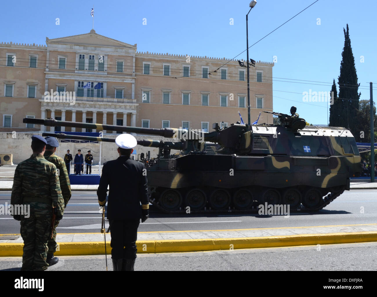 Athens, Greece March 25th - M109 Self Propelled Howitzers of the Greek ...
