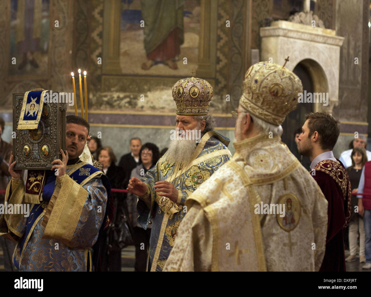 Sofia, Bulgaria. 25th Mar, 2014. Bulgarian Patriarch Neophyte served a ...