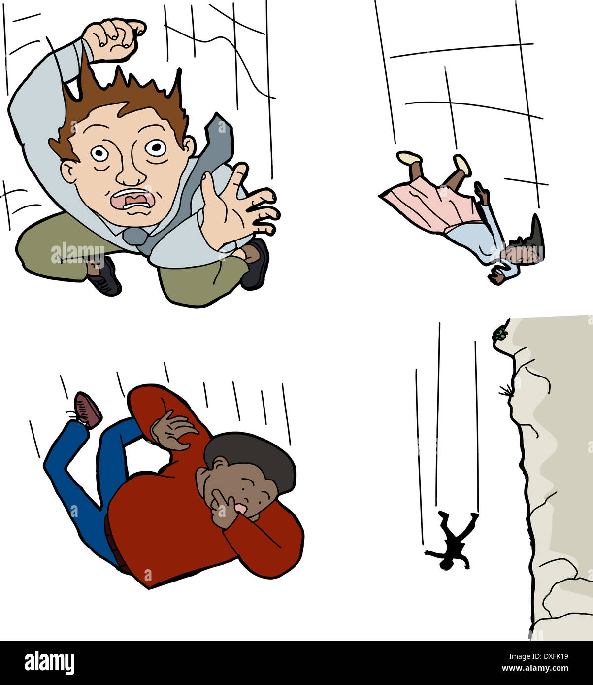 Cartoon illustration screaming man falling hi-res stock photography and ...