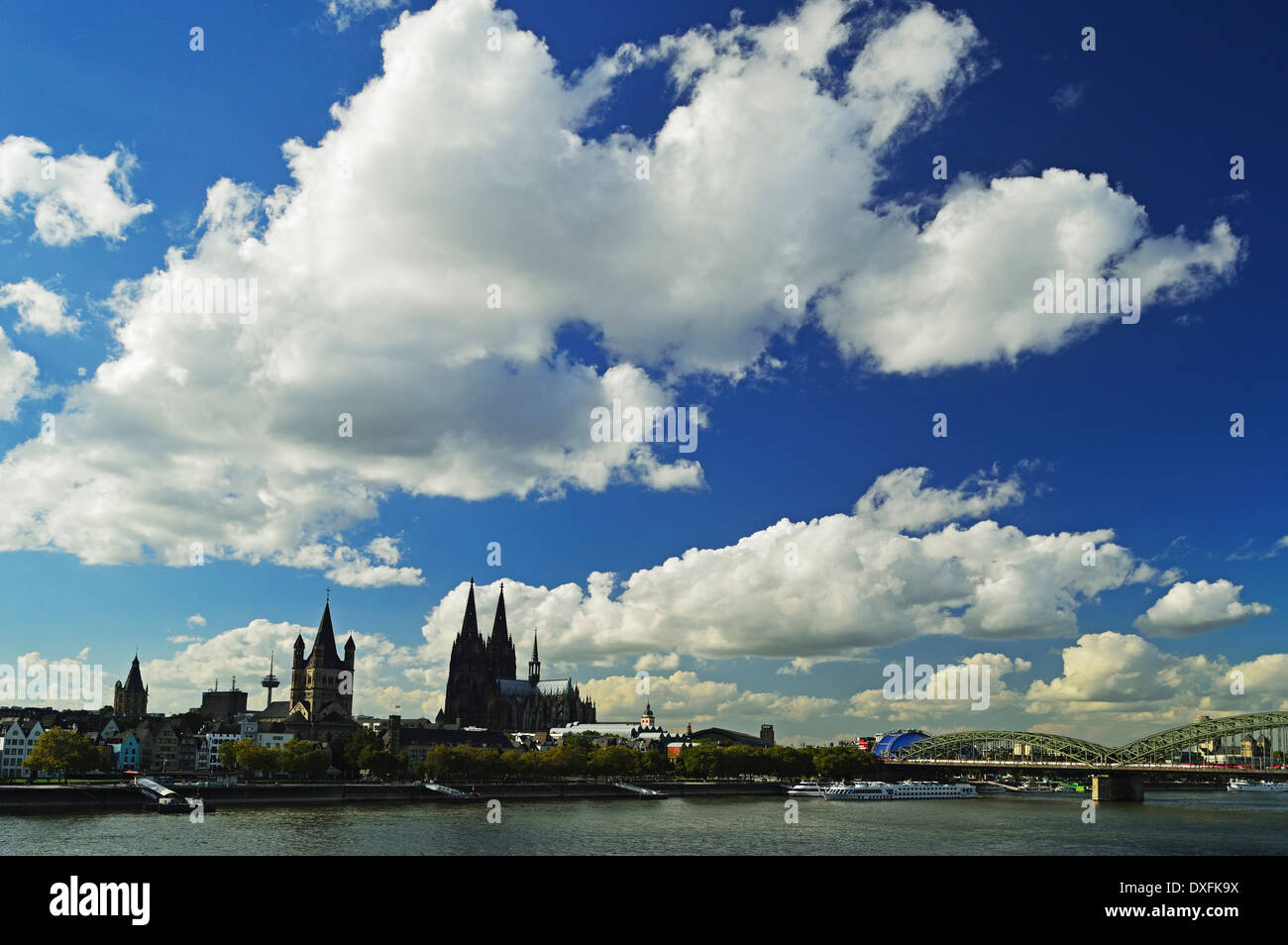 Cologne Cathedral and Rhine River, Cologne, North Rhine-Westphalia ...