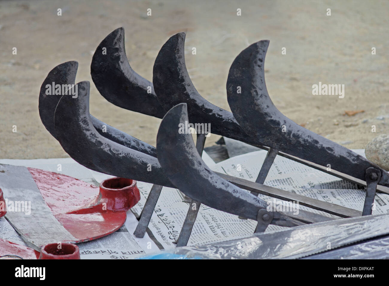 Sickle for Sell at Market, Miao, Arunachal Pradesh, India Stock Photo ...