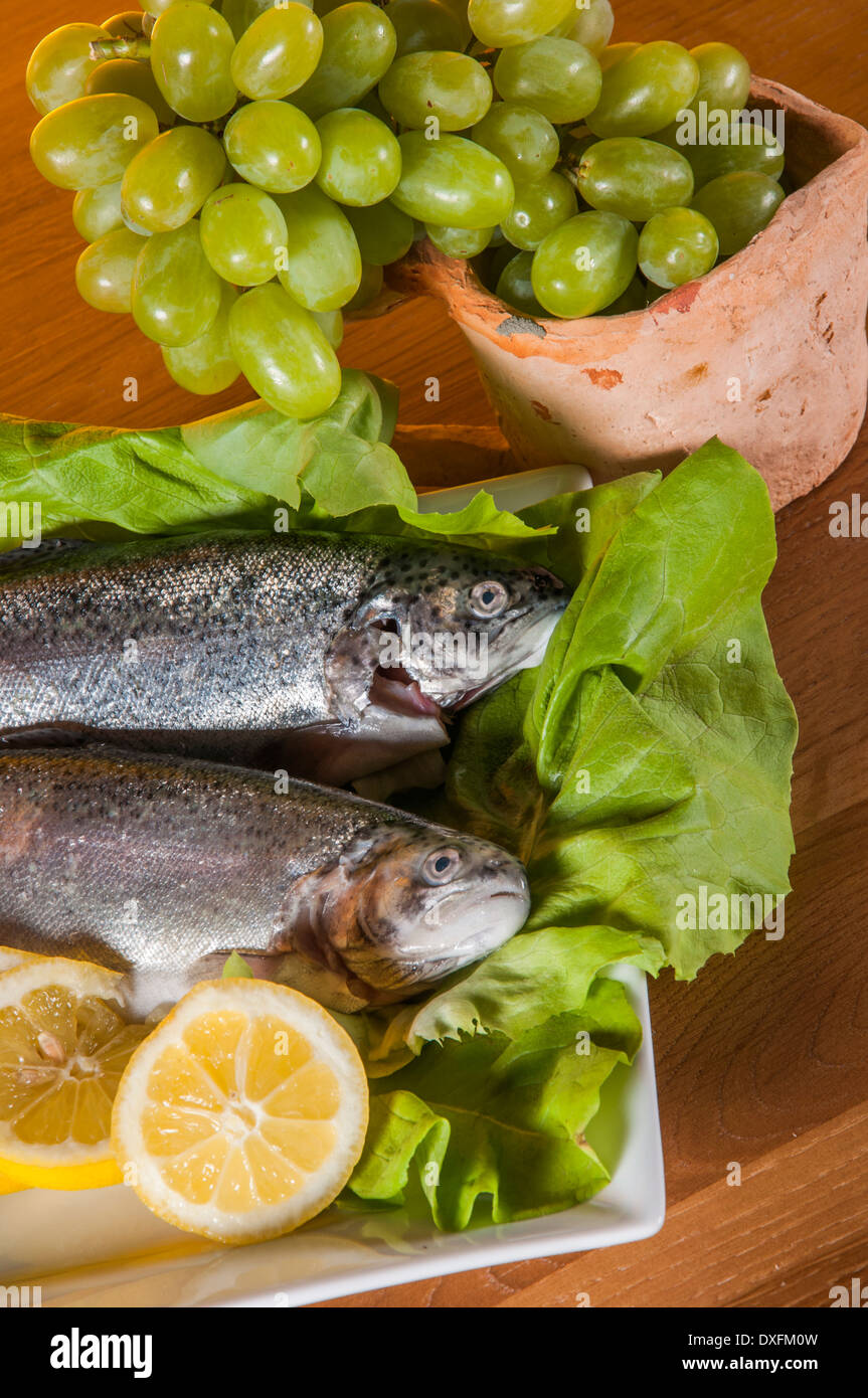 Mediterranean theme with light background Stock Photo - Alamy
