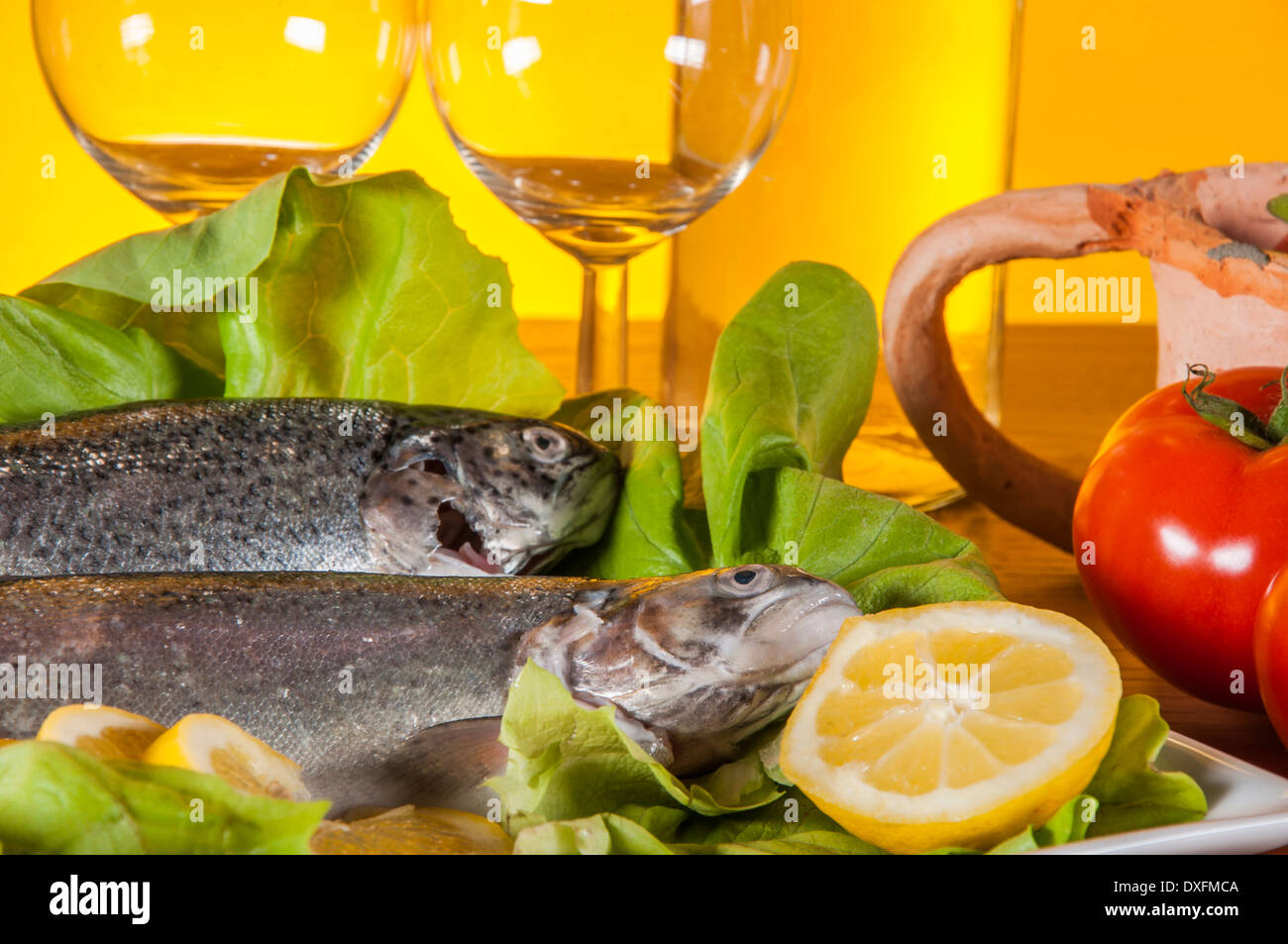 Mediterranean theme with light background Stock Photo - Alamy