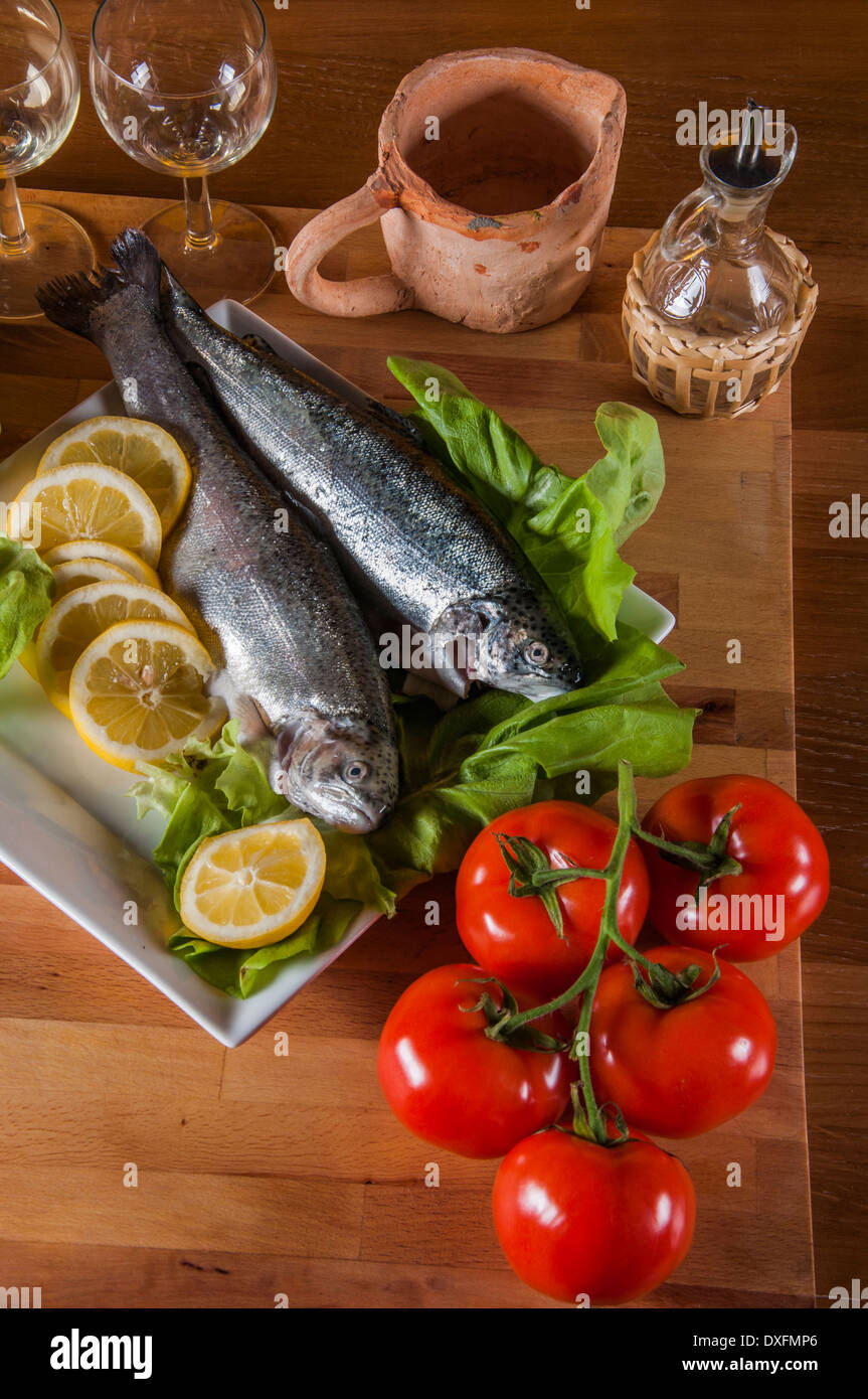 Mediterranean theme with light background Stock Photo - Alamy