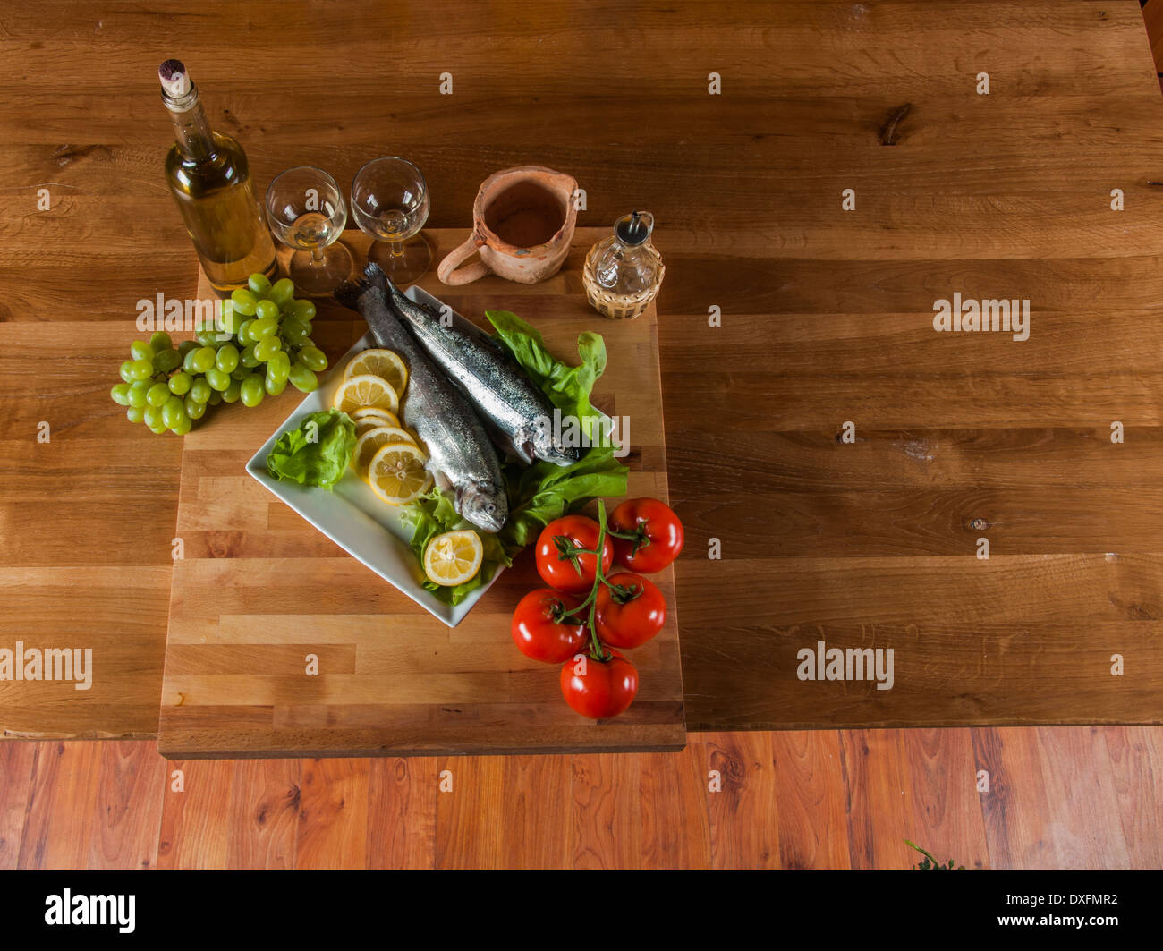 Mediterranean theme with light background Stock Photo - Alamy