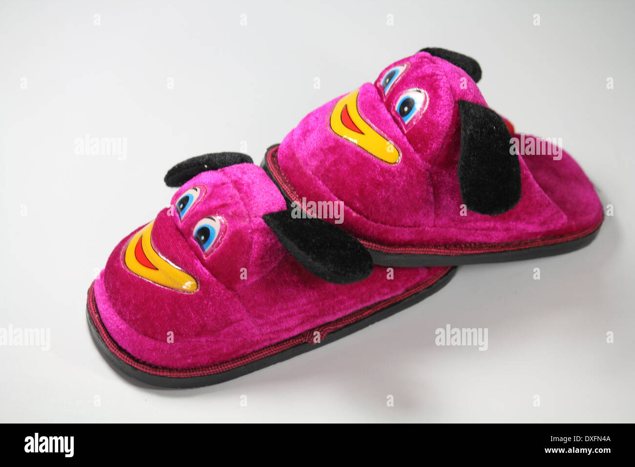 Soft Velvet Cartoon Indoor Slippers Stock Photo - Alamy