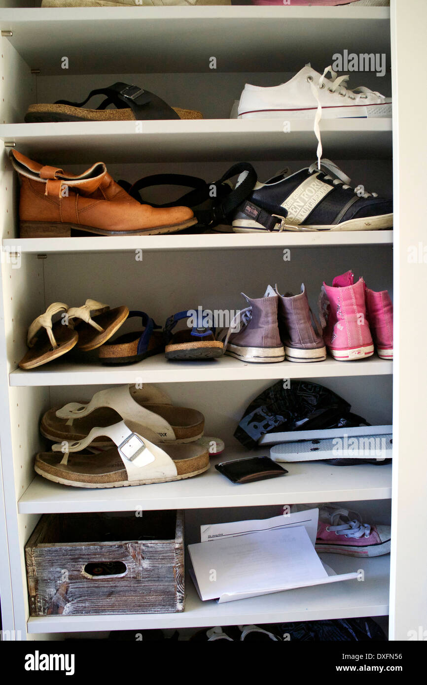 Shoe stored in a cabinet at home Stock Photo - Alamy