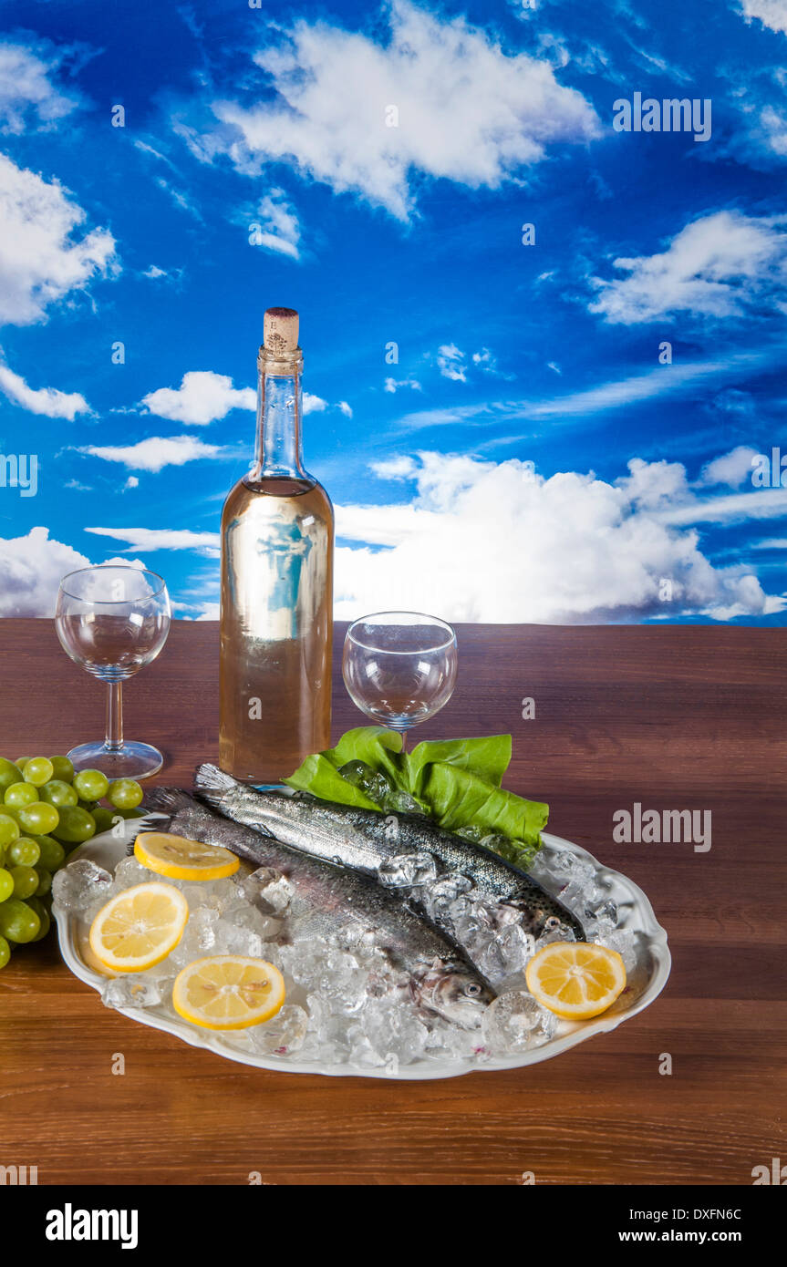 Mediterranean theme with light background Stock Photo - Alamy