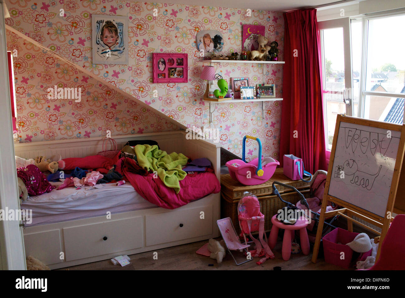 A messy children's bedroom in Holland Stock Photo - Alamy