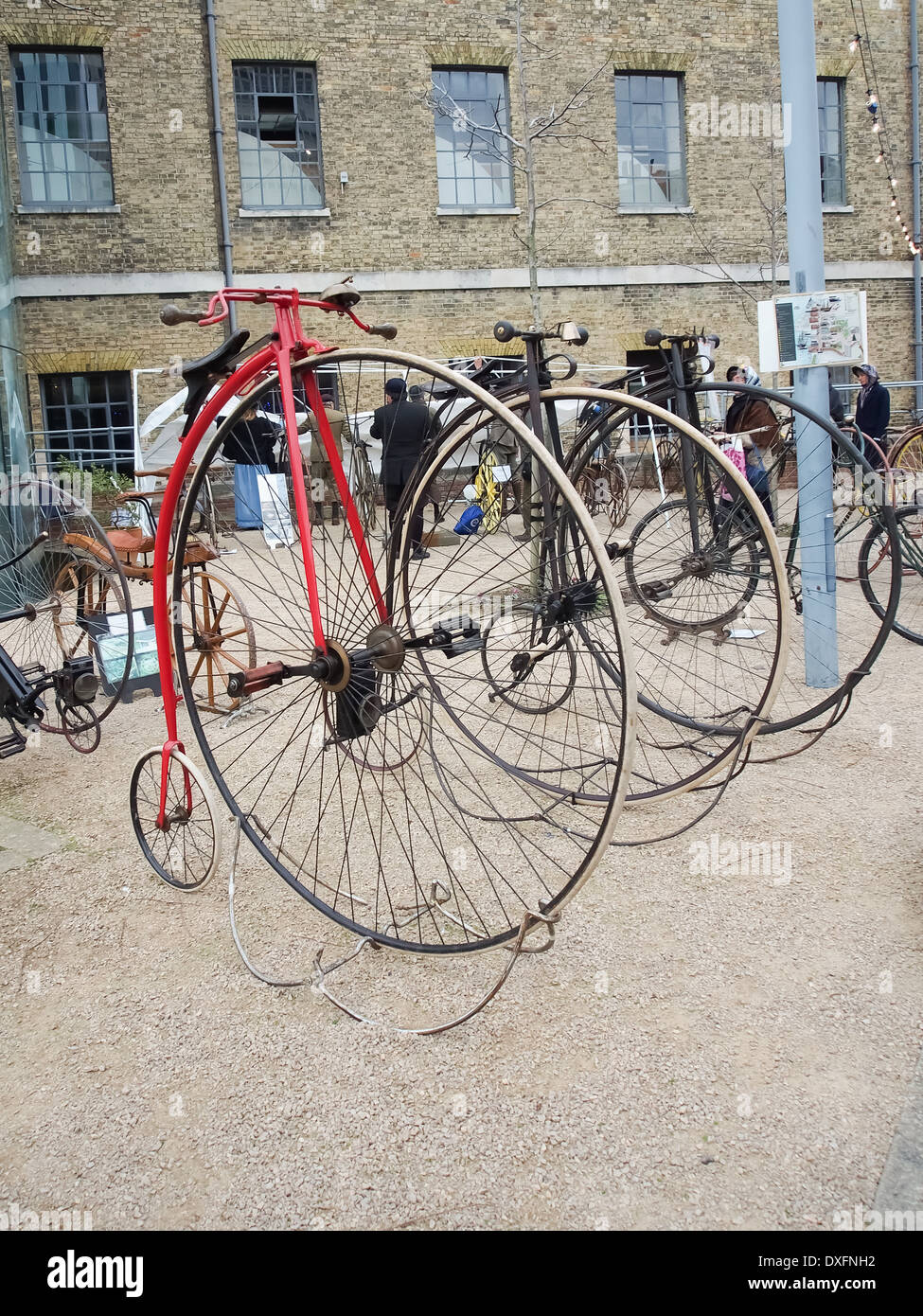 Antique Penny Farthing Bicycles in display at Portsmouth historic ...