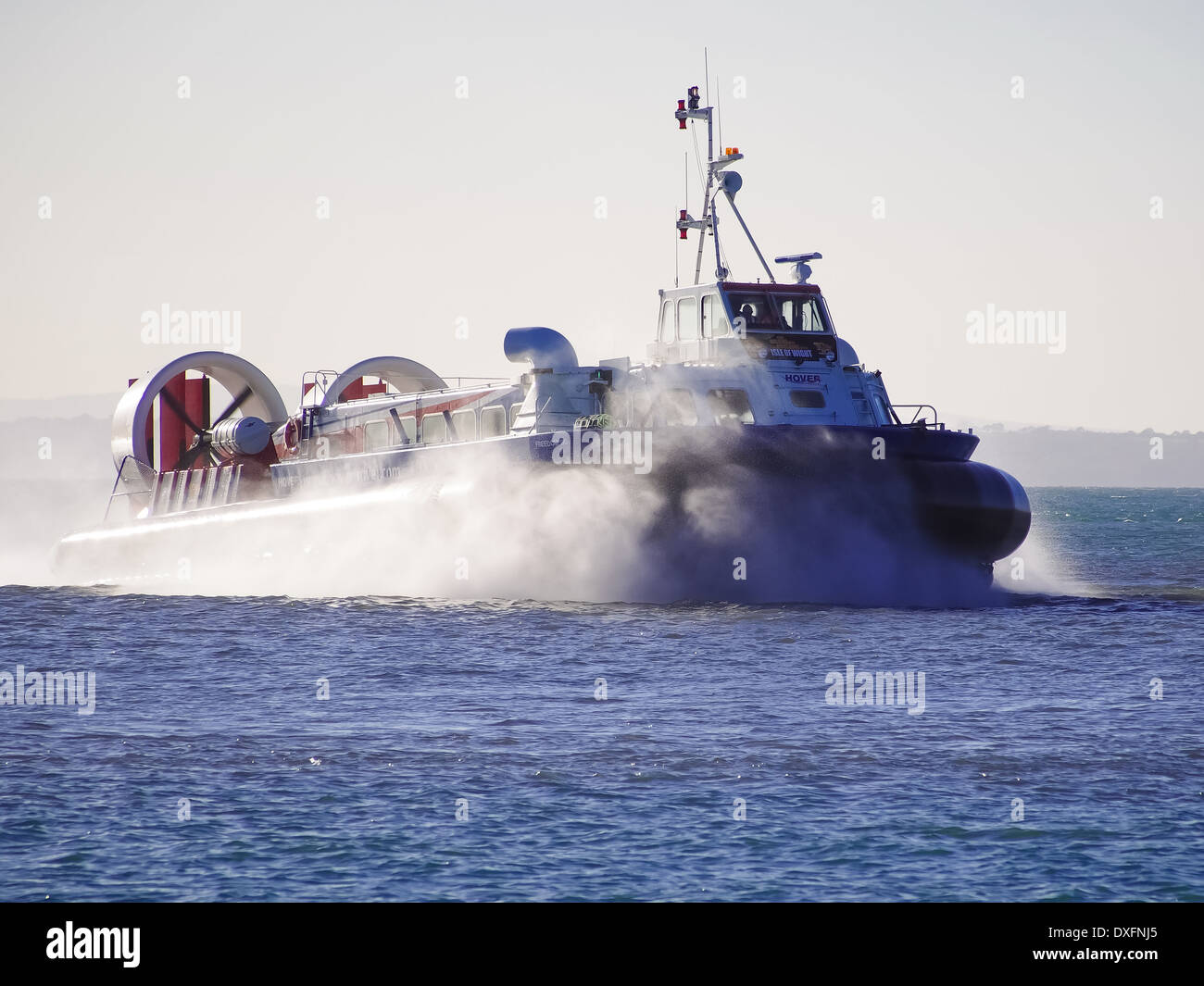 A Wightlink Isle of Wight to Portsmouth Hovercraft travels across the ...