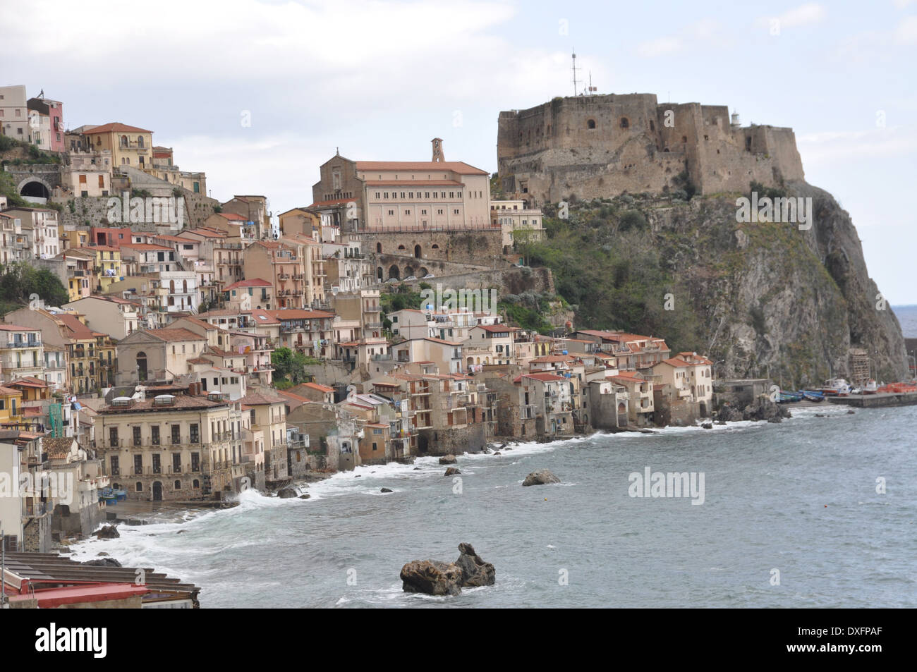 Village of Scilla wedged between the Calabrian mountains and the ...