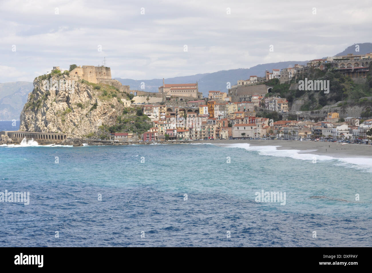 Marina di Scilla, Village of Scilla wedged between the Calabrian ...