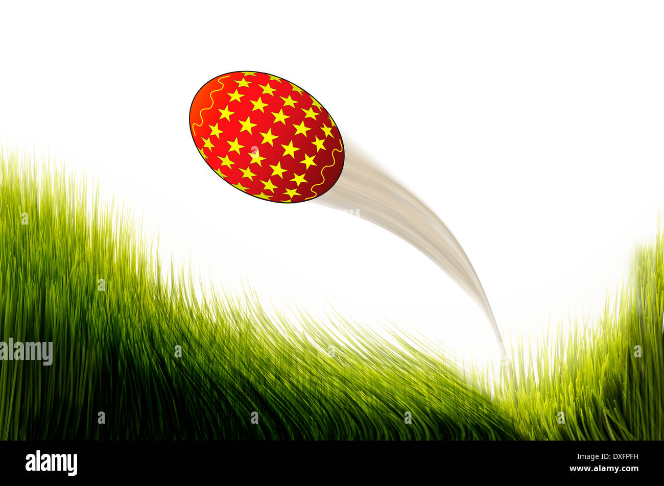 Easter egg flying fast and high Stock Photo - Alamy