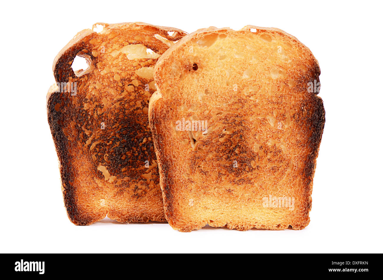 Toast fried closeup isolated on white background Stock Photo - Alamy