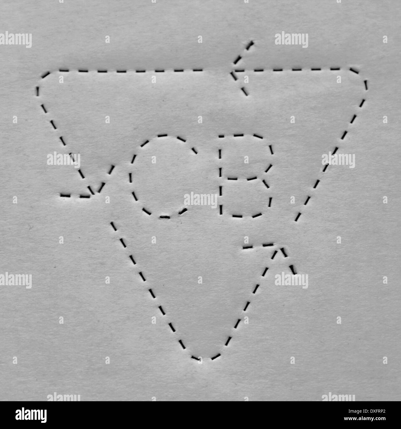 Symbol recycling on cardboard Black and White Stock Photos & Images - Alamy