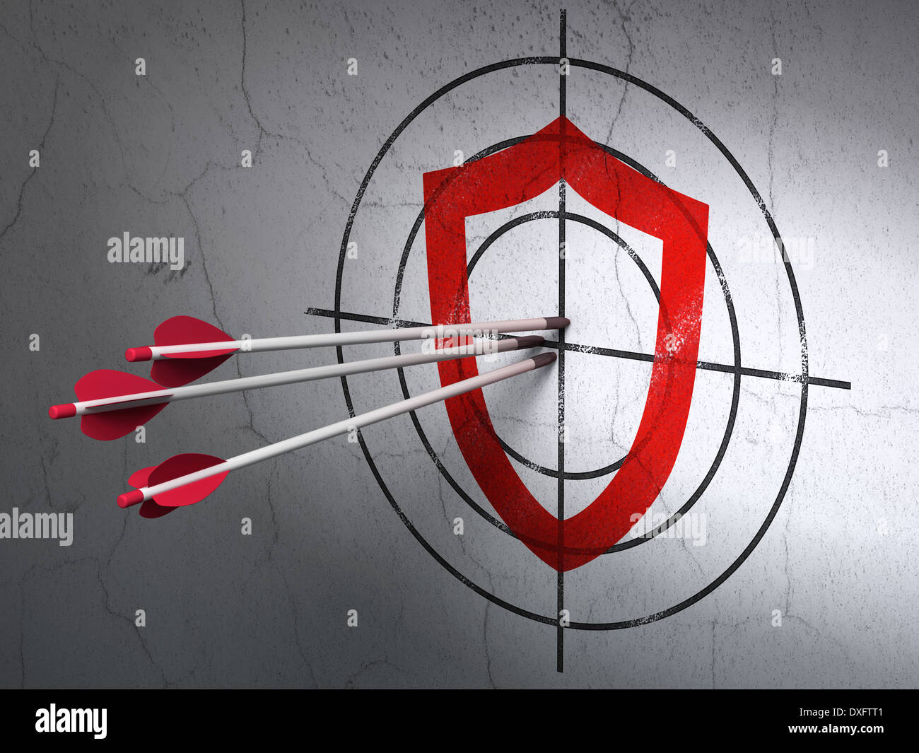 Protection concept: arrows in Contoured Shield target on wall ...