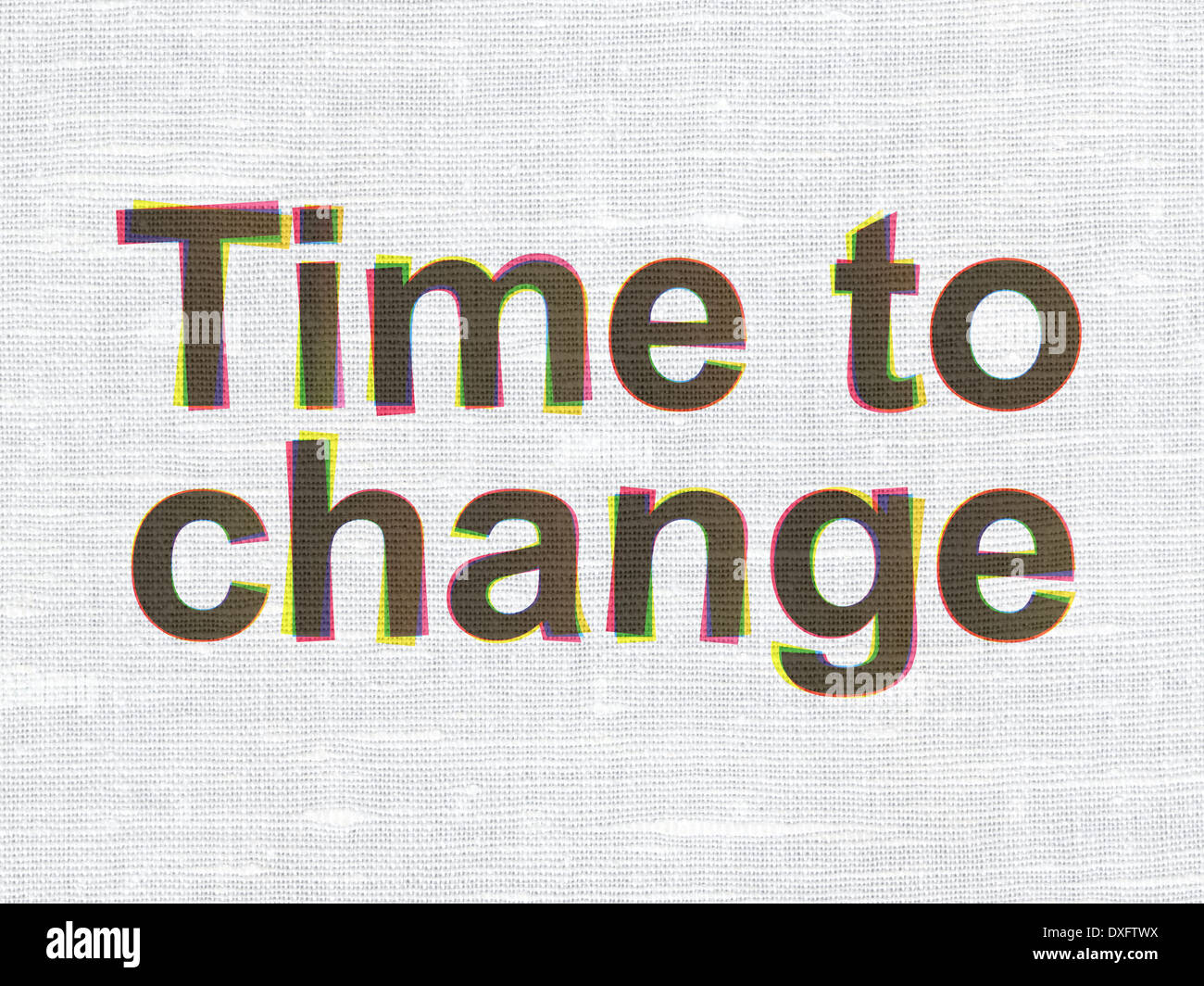 Timeline concept: Time to Change on fabric texture background Stock ...