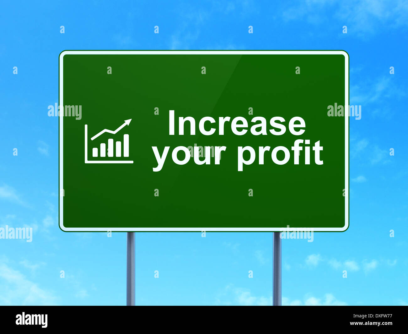 Business concept: Increase Your profit and Growth Graph on road sign ...