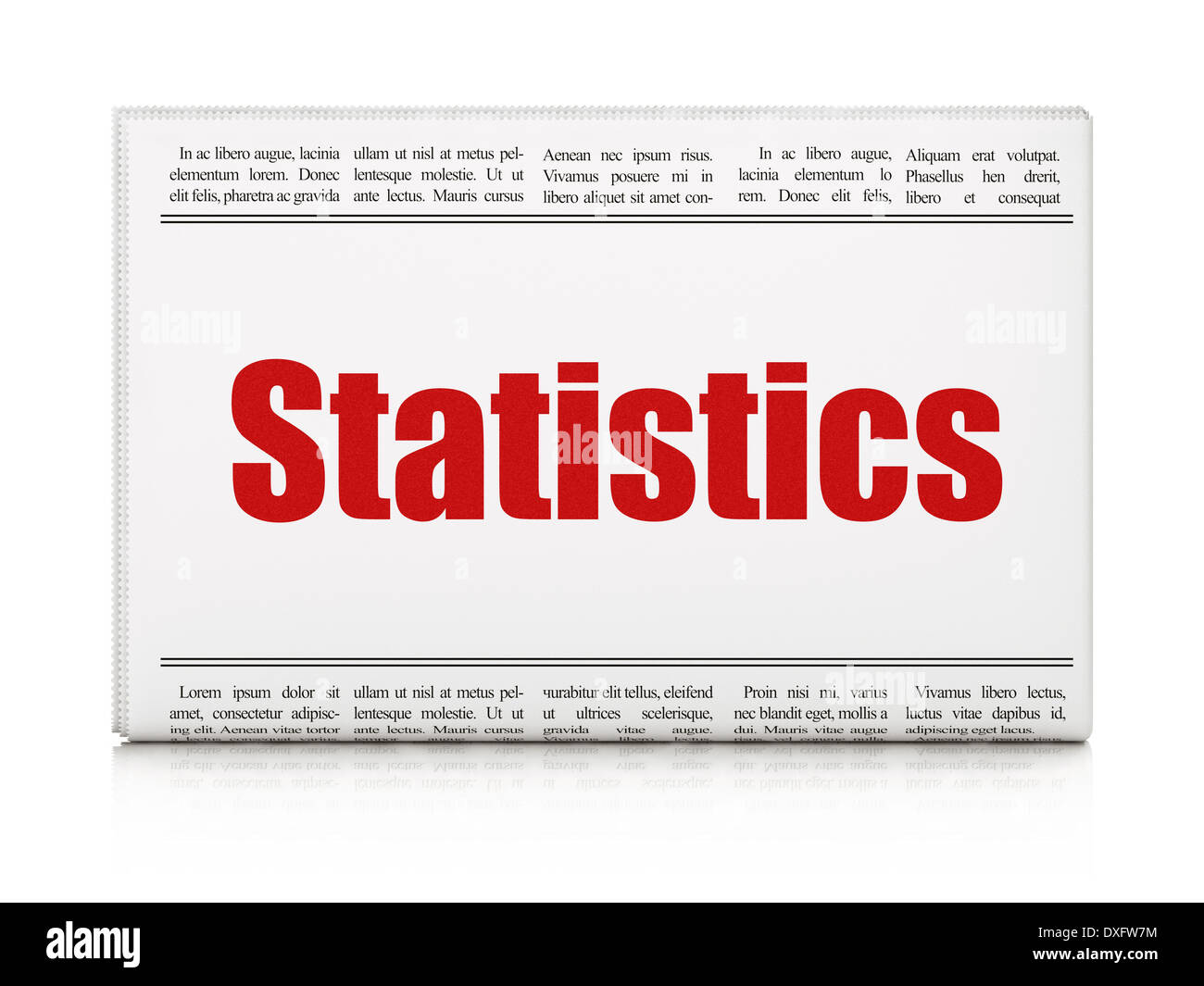Business concept: newspaper headline Statistics Stock Photo - Alamy