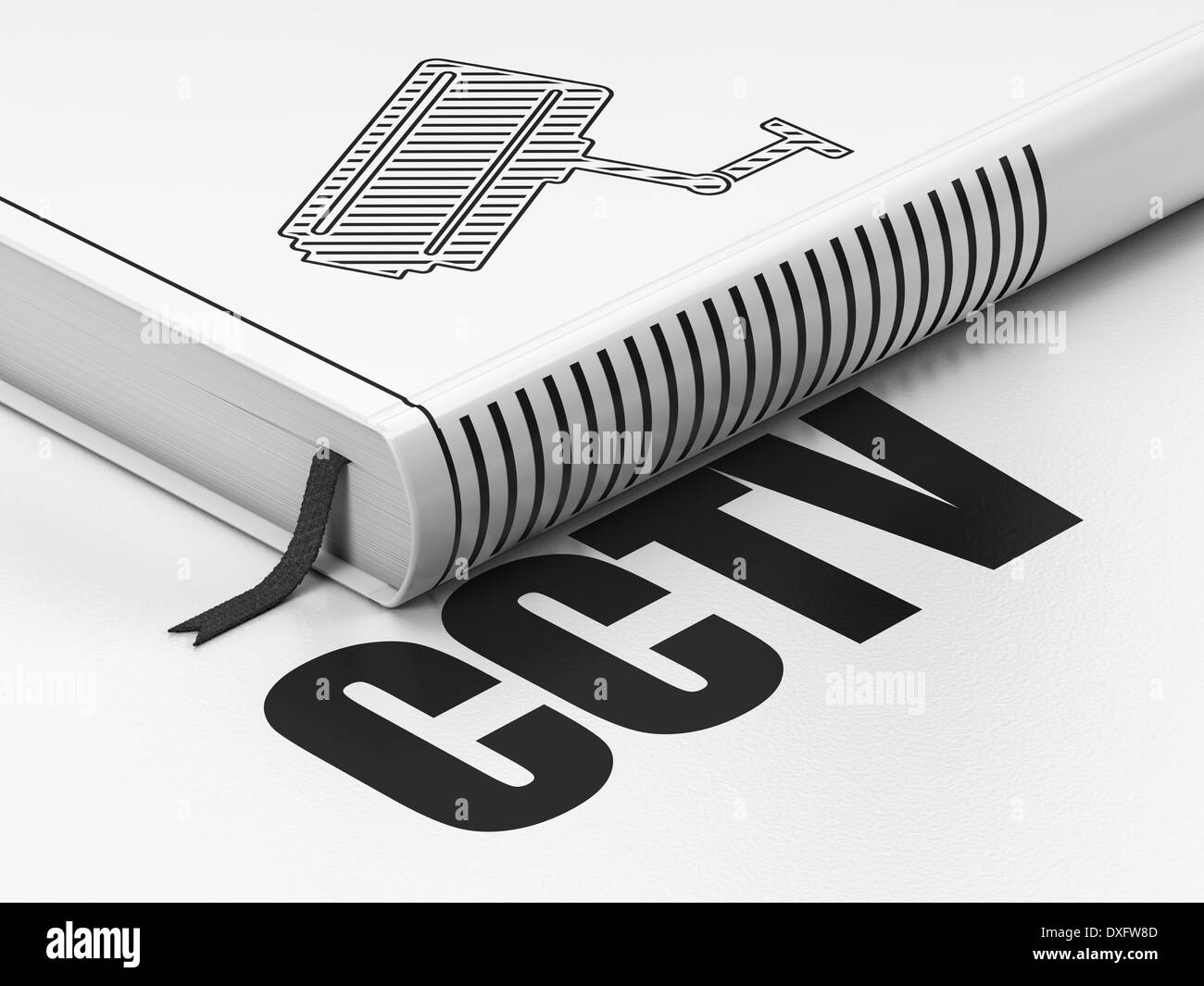 Security concept: book Cctv Camera, CCTV on white background Stock ...