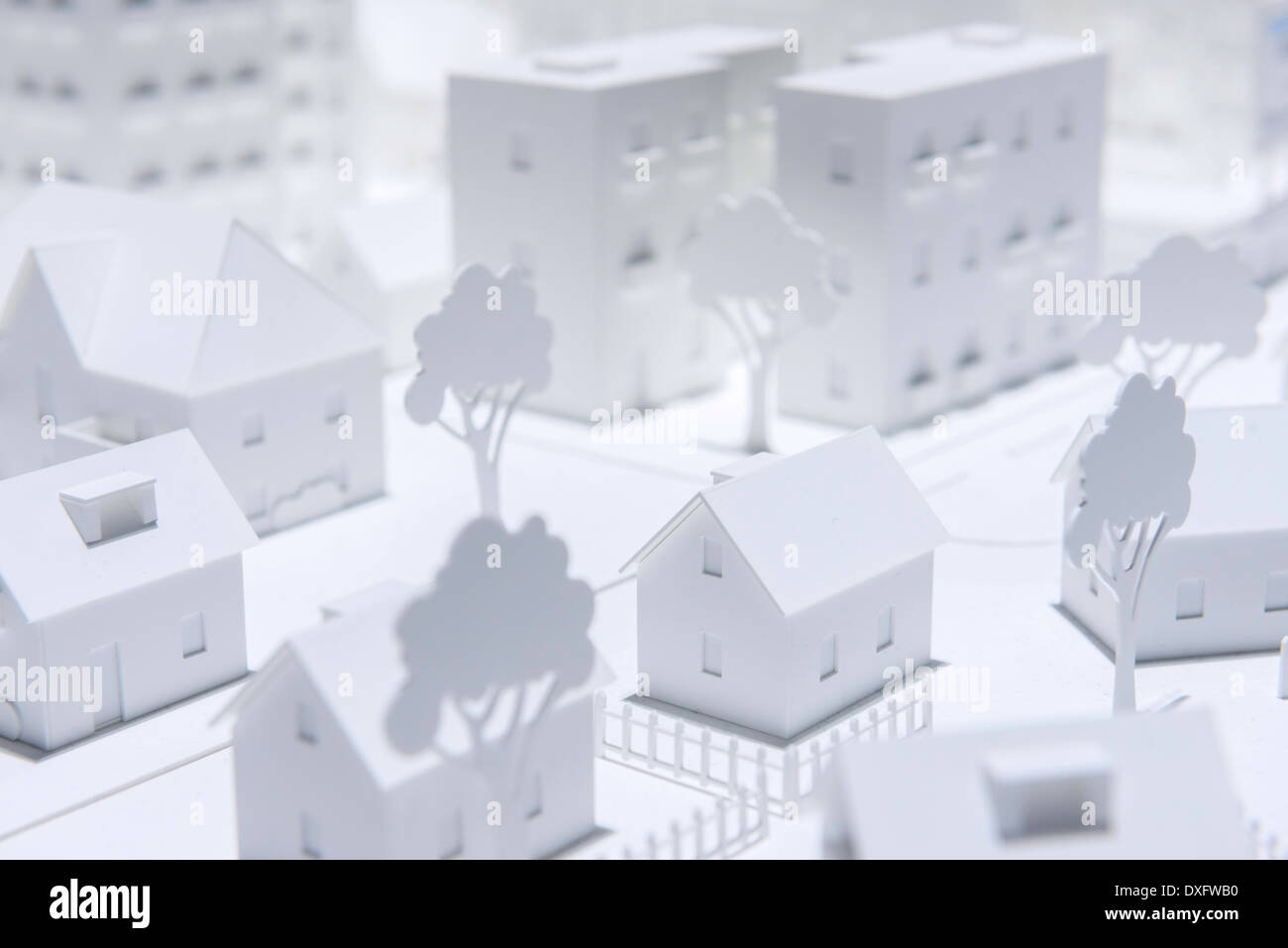 Plastic White Model Houses Stock Photo - Alamy
