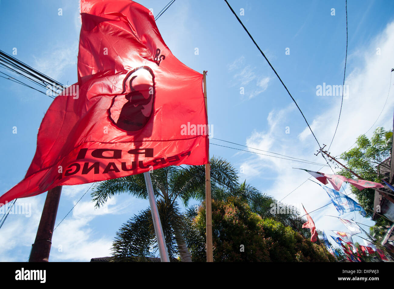 Manado, North Sulawesi, Indonesia. 26th March 2014. Flags and banners ...