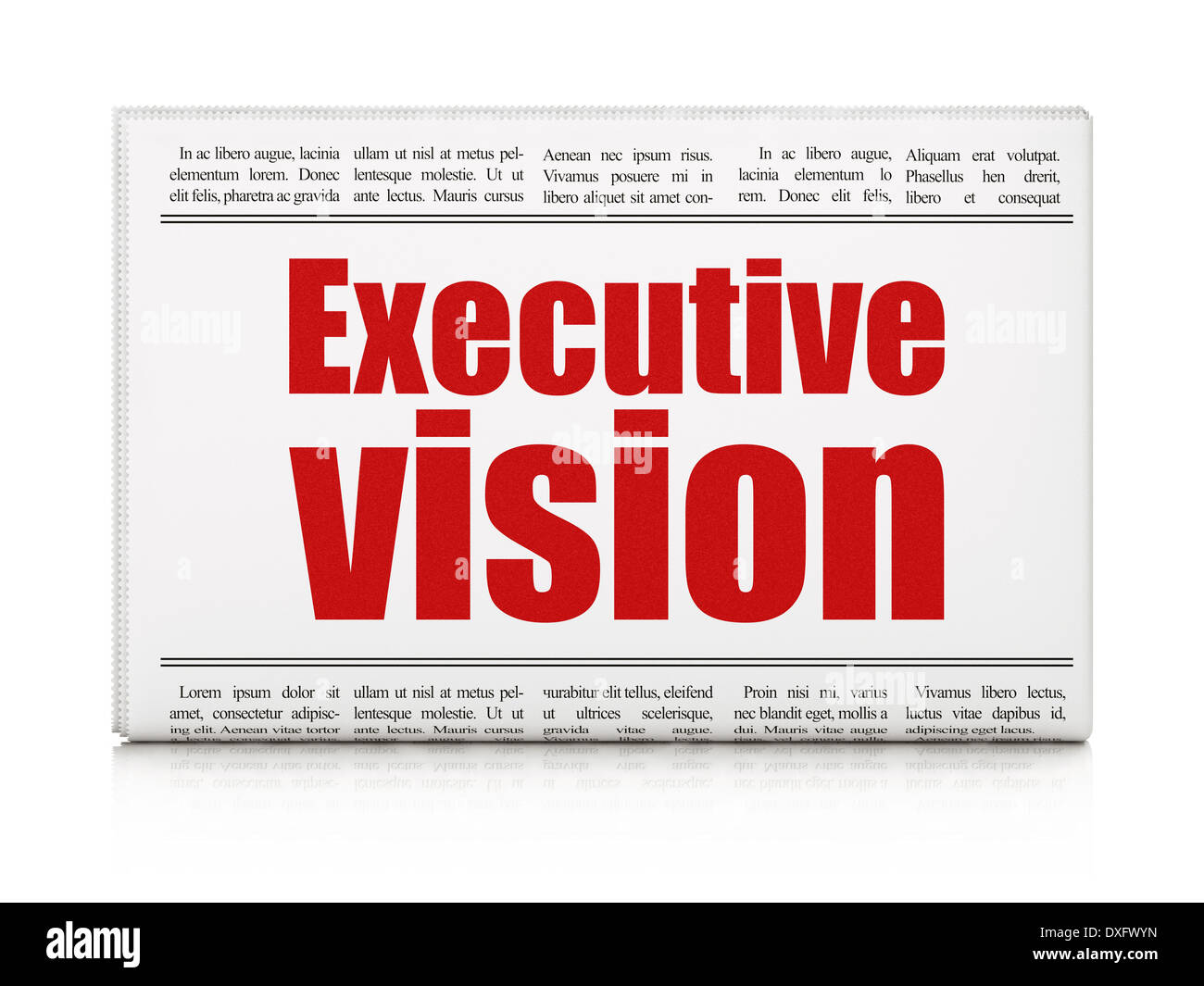 Business concept: newspaper headline Executive Vision Stock Photo - Alamy