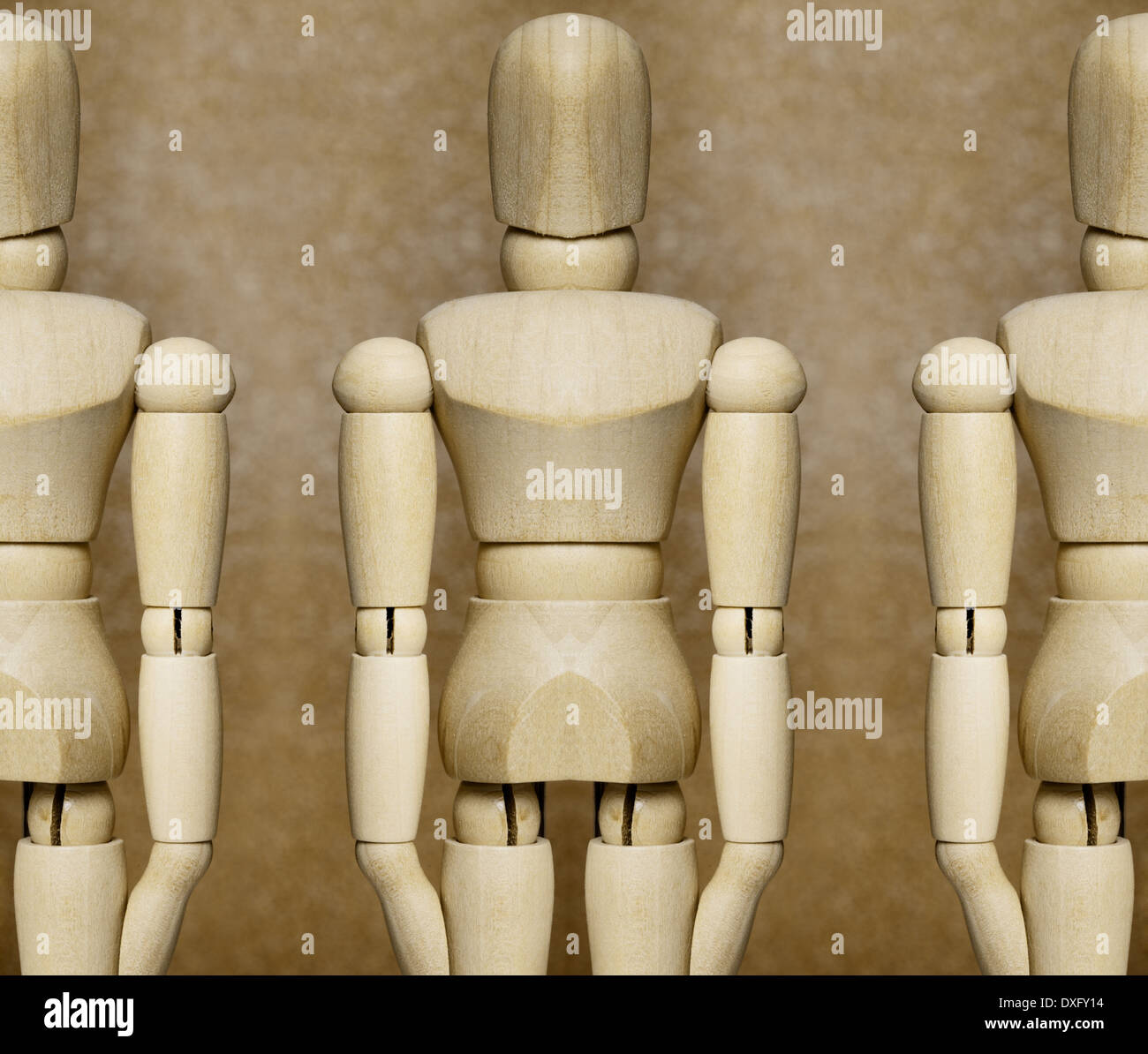 three dummies in a single pose Stock Photo - Alamy