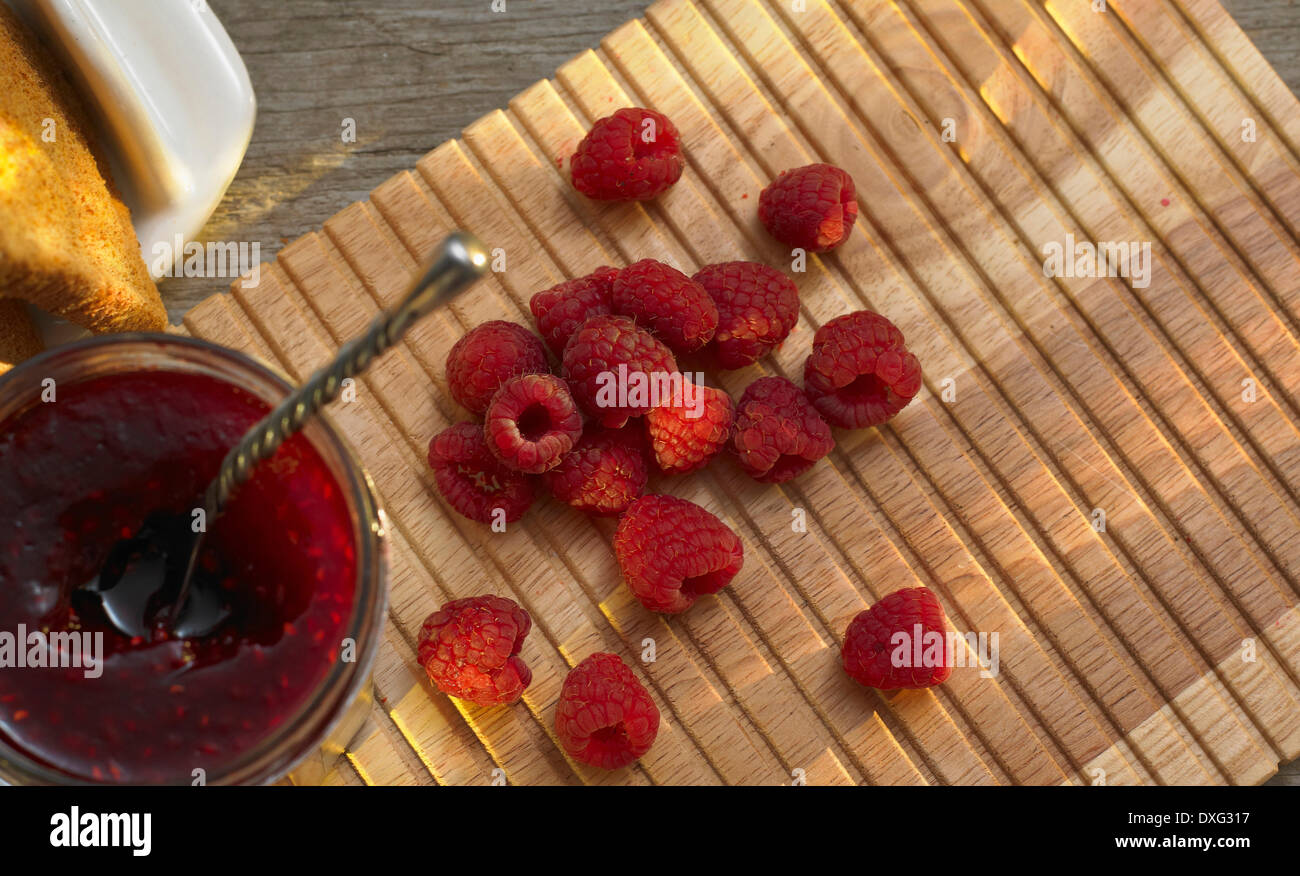 Raspberry Jam With Fresh Raspberries Stock Photo - Alamy