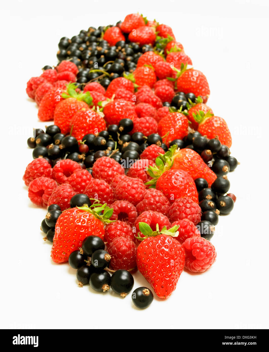 Mixed Summer Berries On White Background Stock Photo - Alamy