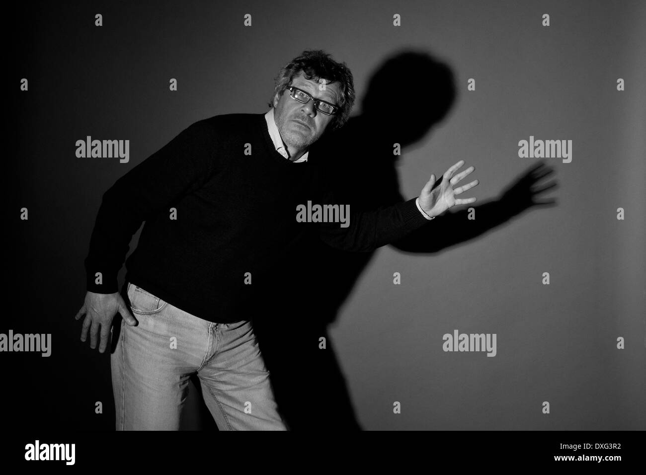 One hand man Black and White Stock Photos & Images - Alamy