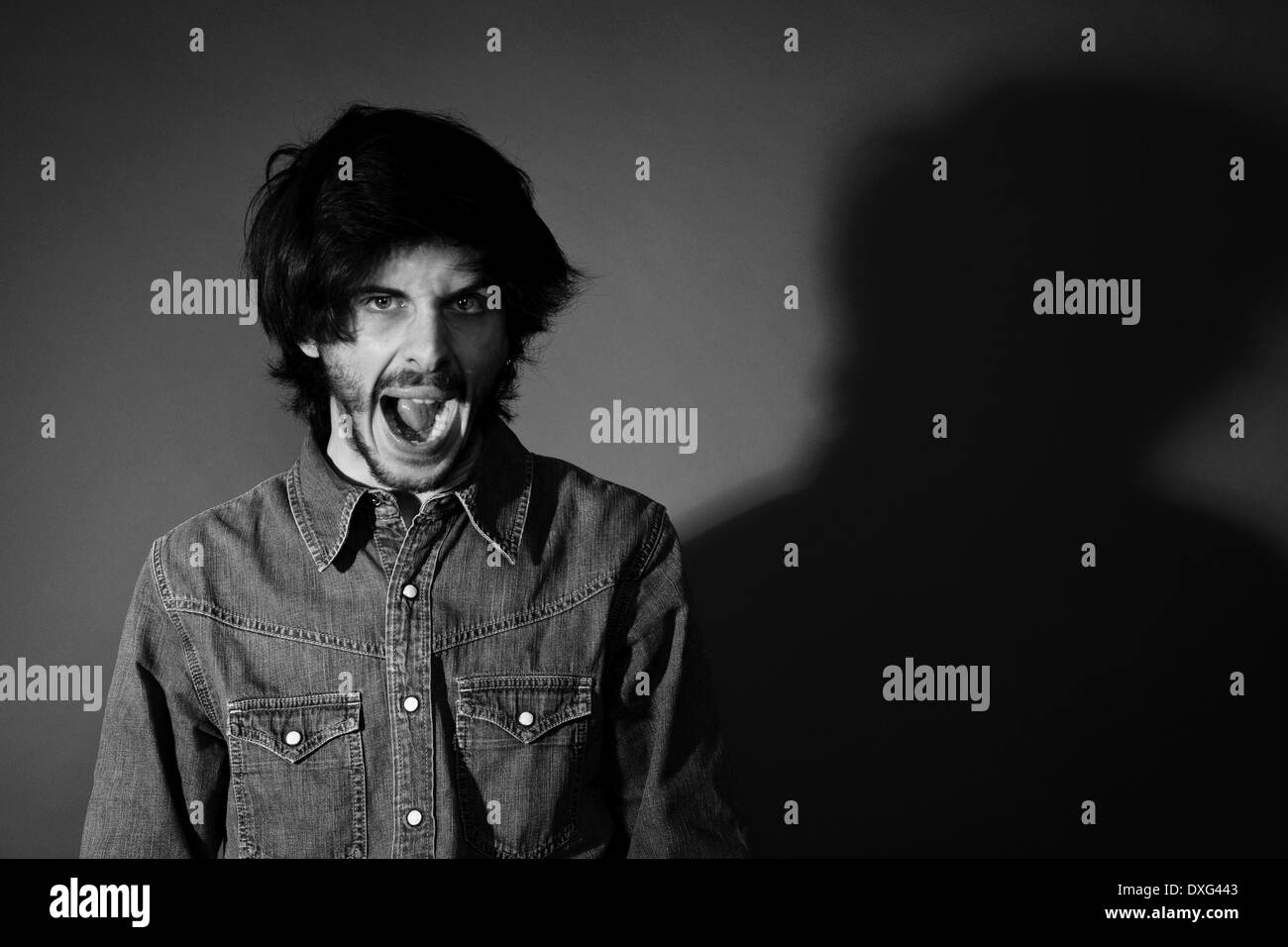 Portrait scream Black and White Stock Photos & Images - Alamy