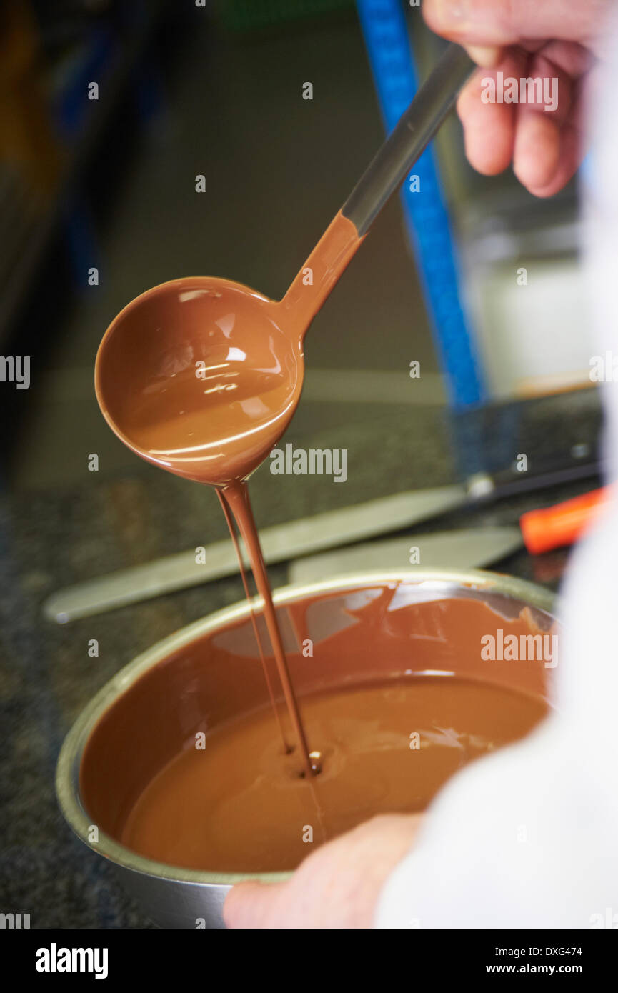 Belgian Chocolatier Preparing Chocolate Stock Photo - Alamy