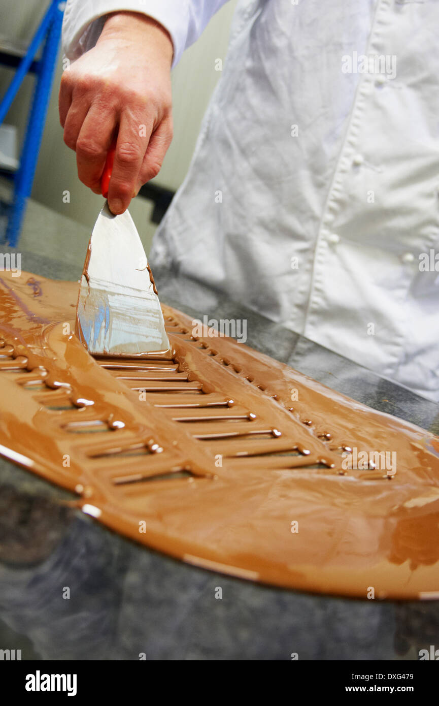 Belgian Chocolatier Preparing Chocolate Stock Photo - Alamy