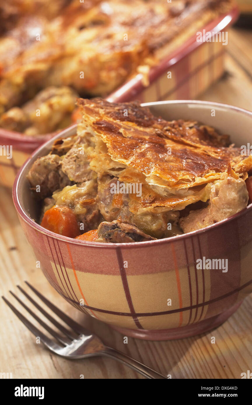 Serving Of Homemade Pheasant Pie Stock Photo - Alamy