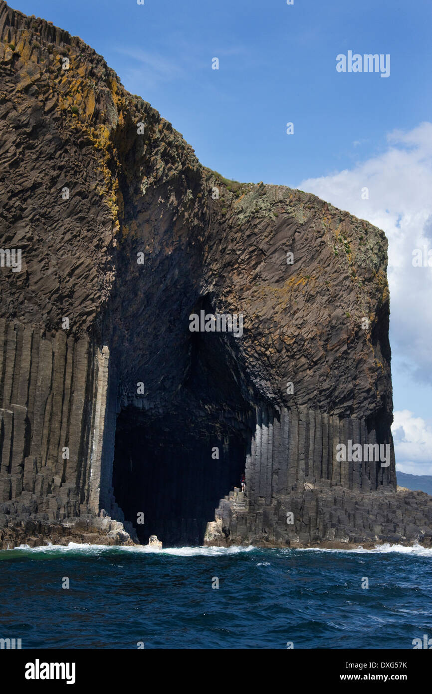 Basalt rock formation and Fingal's Cave on the island of Staffa in the ...