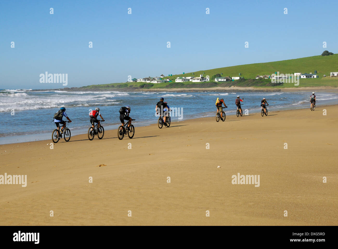 Cycling the Wild Coast at Breezy Point, Transkei, Eastern Cape Stock ...